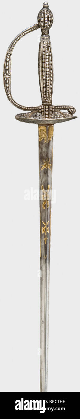 A French silver-hilted small-sword, circa 1790 Triangular thrusting ...