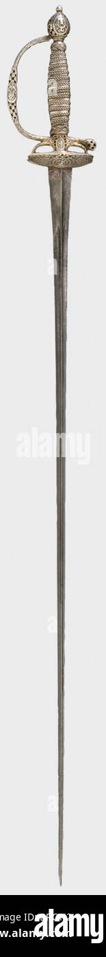 A French silver-hilted small-sword, Paris, circa 1770 Hollow triangular ...