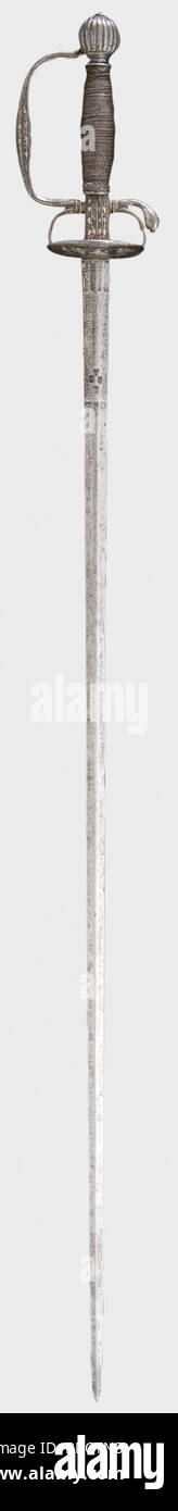 A fine German small-sword with silver-inlaid hilt, circa 1690 Double ...