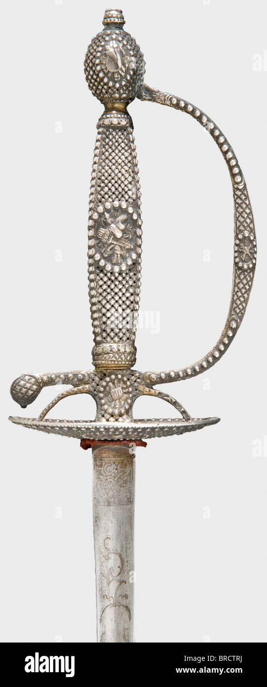 A French silver-hilted small-sword, Paris, 1781 Triangular thrusting ...