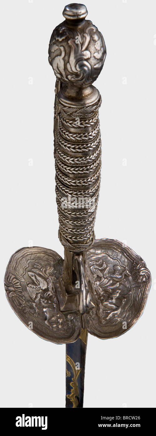 A fine French silver-hilted small-sword, Paris, circa 1760 Tapering ...