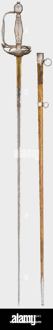 A French silver-hilted small-sword with scabbard, Rennes, circa 1750 ...