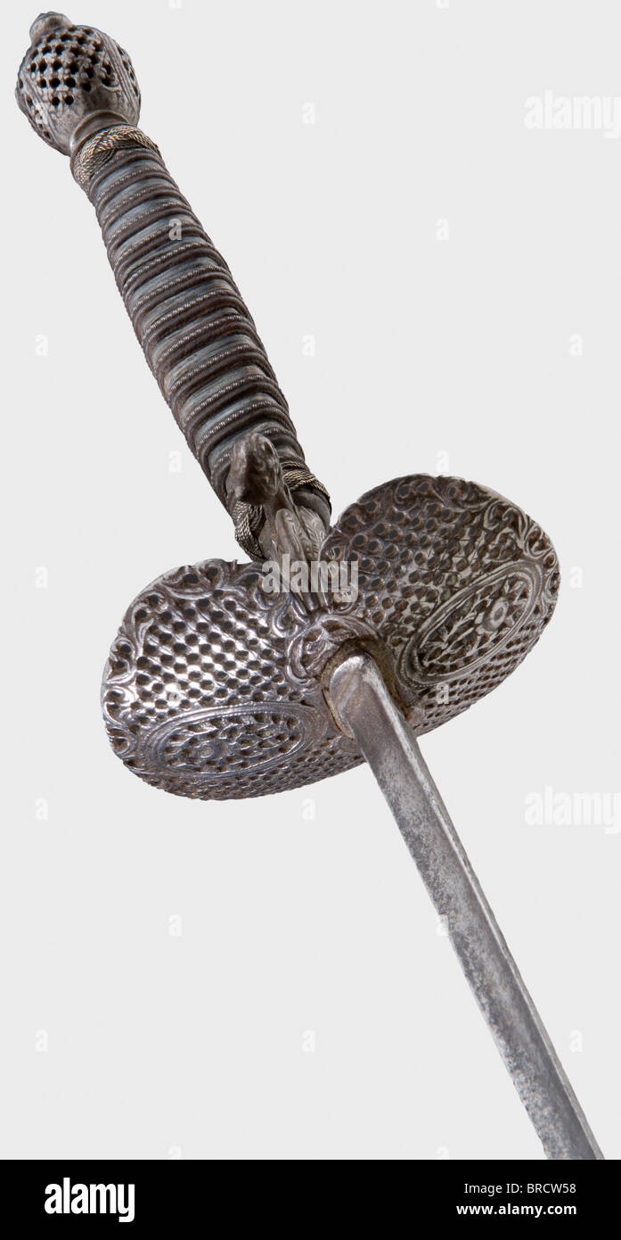 A French small-sword with chiselled hilt, circa 1780 Smooth triangular ...