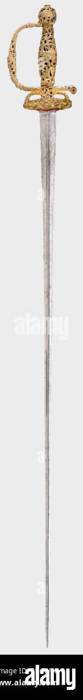 A French small-sword with gold-plated hilt, circa 1760 Hollow ...