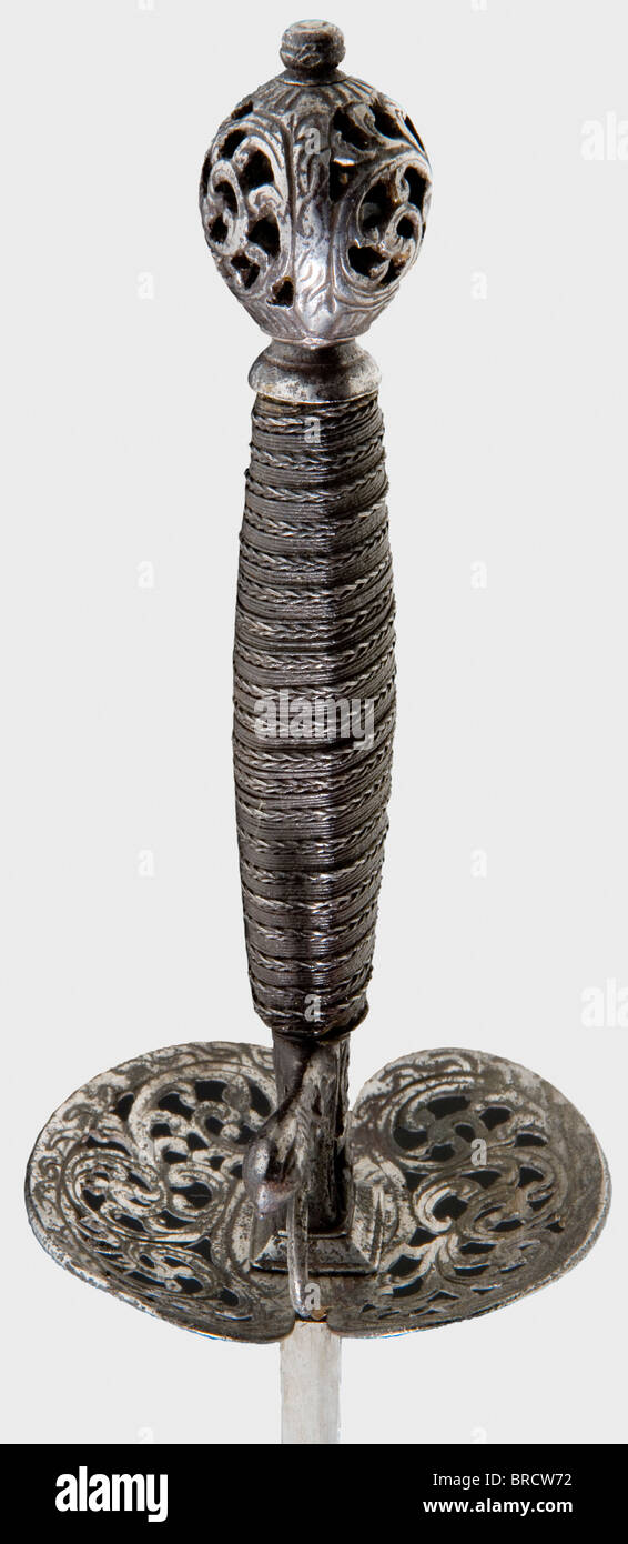 A French small-sword with chiselled hilt, circa 1780 Smooth triangular ...