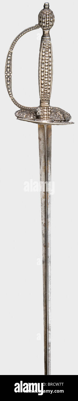 A French silver-hilted small-sword, circa 1790 Hollow triangular ...