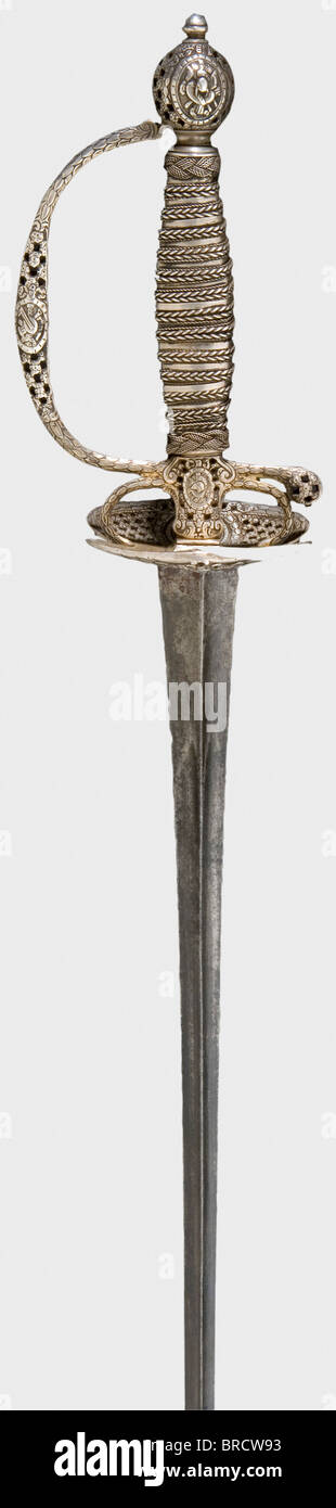 A French silver-hilted small-sword, Paris, circa 1770 Hollow triangular ...