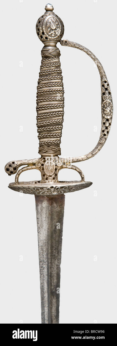 A French silver-hilted small-sword, Paris, circa 1770 Hollow triangular ...