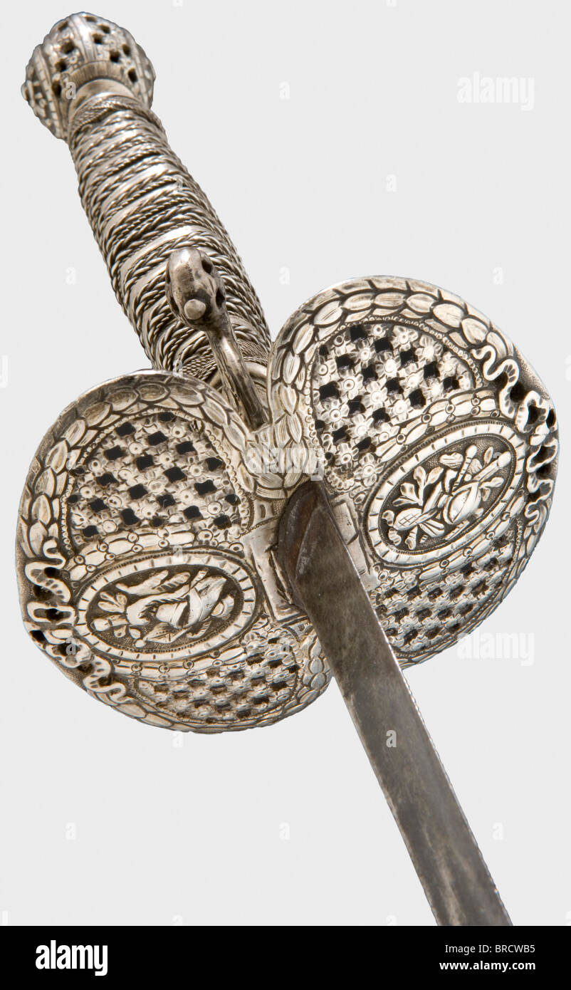 A French silver-hilted small-sword, Paris, circa 1770 Hollow triangular ...