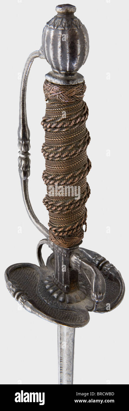 A small-sword with chiselled iron hilt, Flemish/French, circa 1670 ...