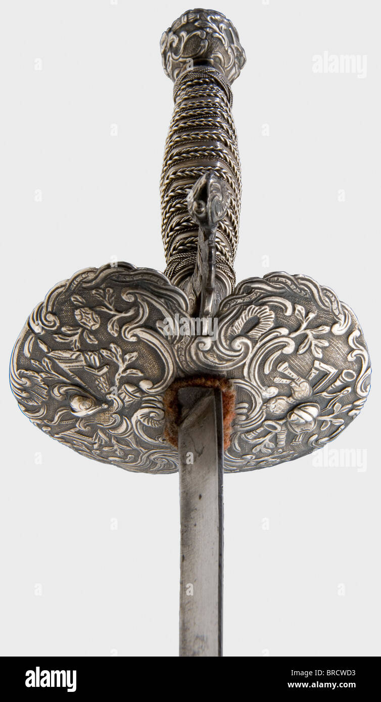A French silver-hilted small-sword, Paris, circa 1760 Triangular ...
