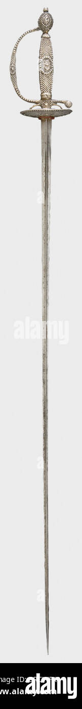 A French silver-hilted small-sword, Paris, 1781 Triangular thrusting ...