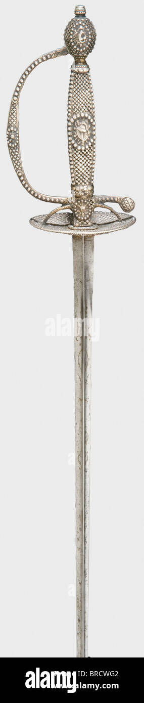 A French silver-hilted small-sword, Paris, 1781 Triangular thrusting ...