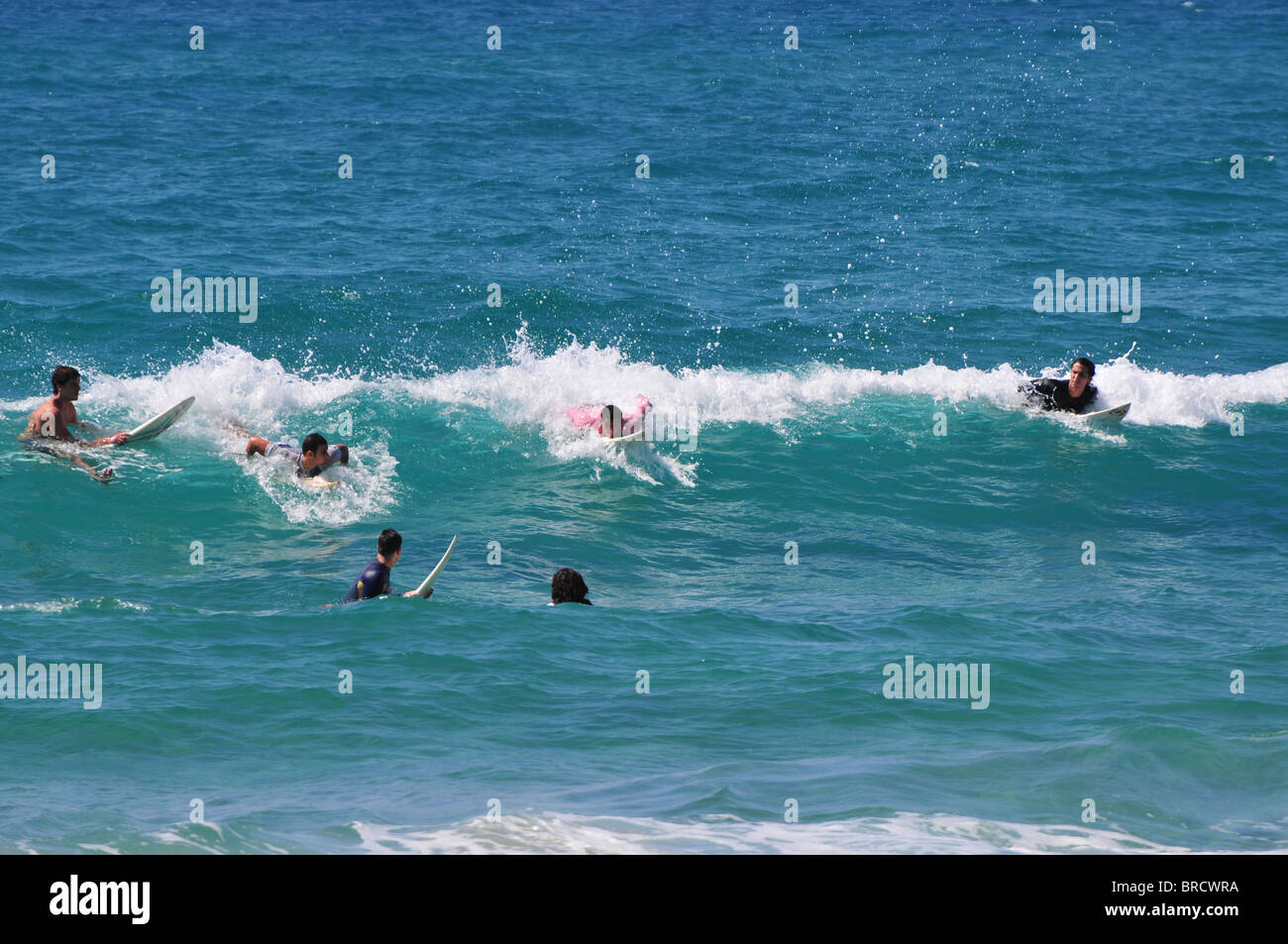Israel, Haifa, summer activity on the beach Surfers Stock Photo - Alamy