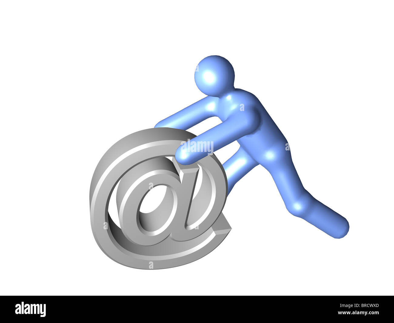 Stylized person grabbing a web symbol. All on white background Stock ...