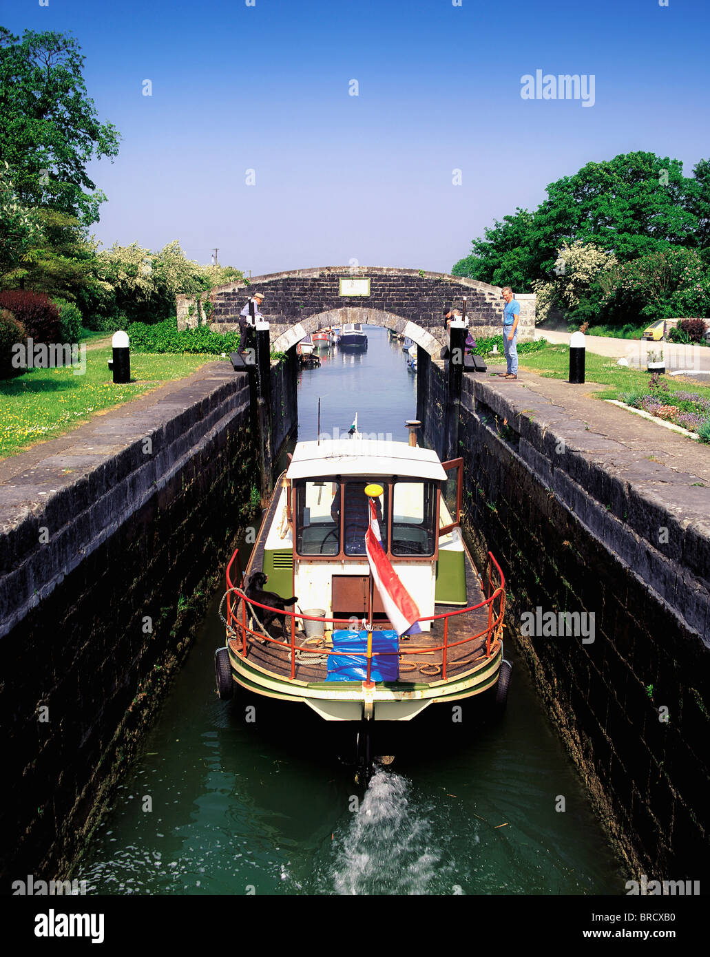 Lowtown Marina, Grand Canal, Co Kildare, Ireland; Boat Driving On The ...
