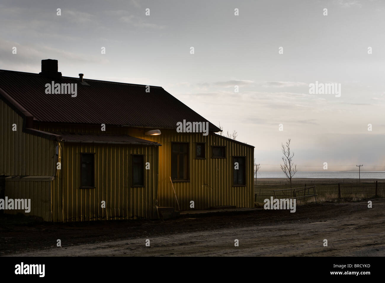 Iceland volcano erupting house hi-res stock photography and images - Alamy