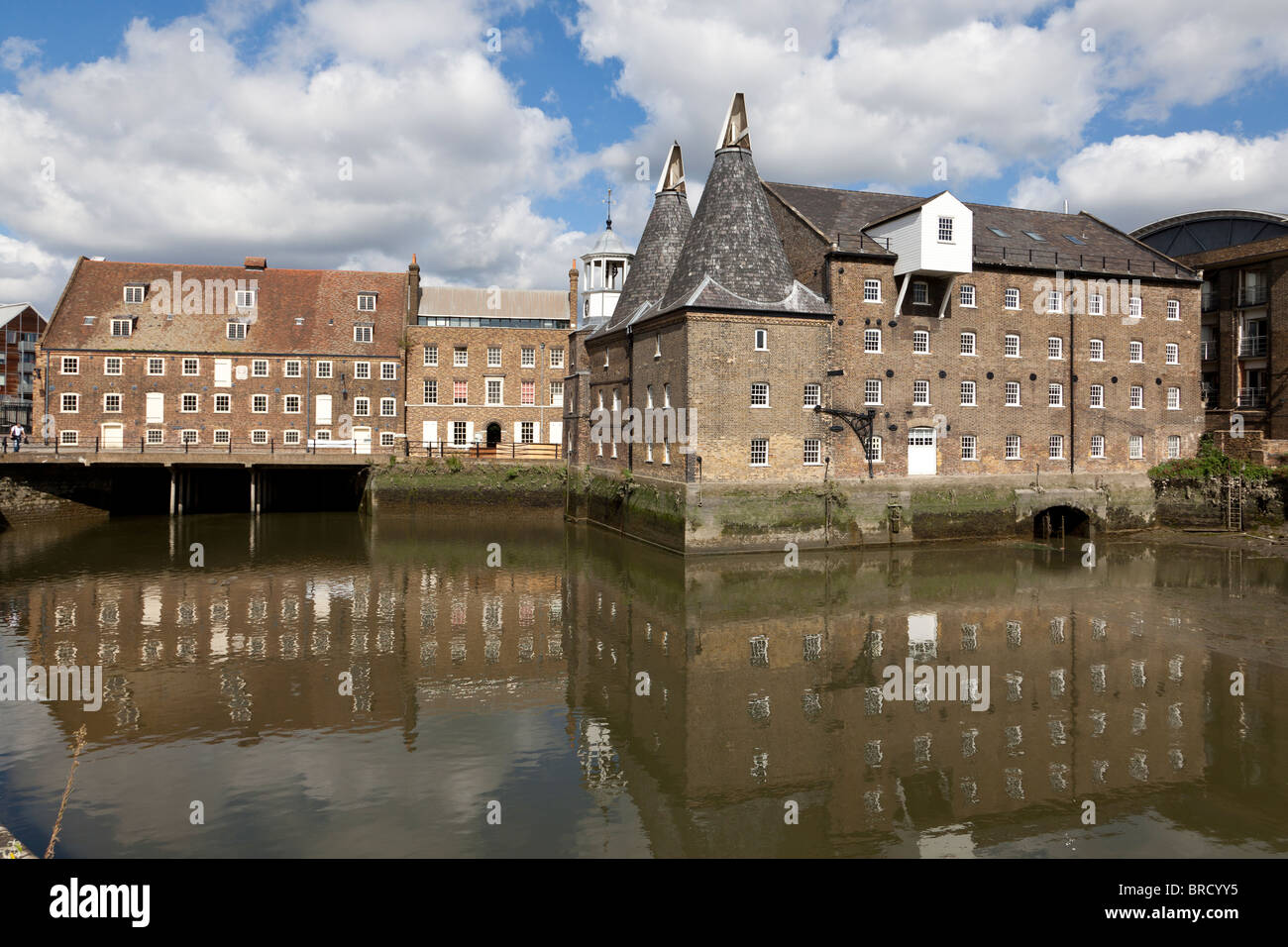 Three Mills on the River Lee in the East End of London, England, UK ...