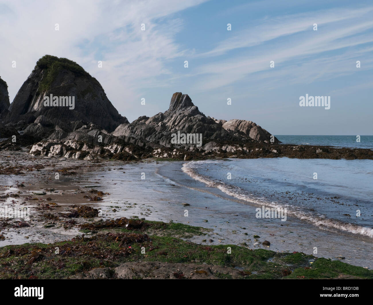 colour image lee bay ilfracombe the devon coast england uk Stock Photo ...