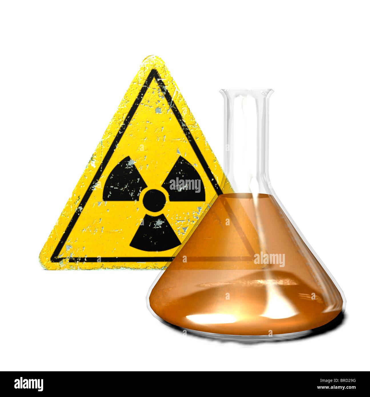 flask and radioactive warning sign Stock Photo - Alamy