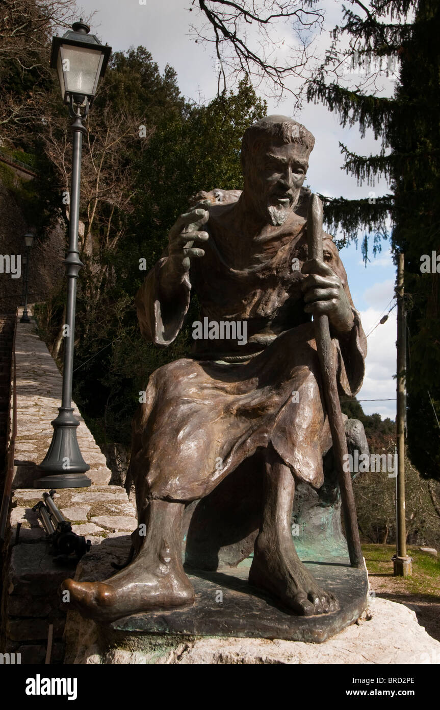 Statue of St. Francis, franciscan sanctuary of Greccio, Greccio, Rieti ...