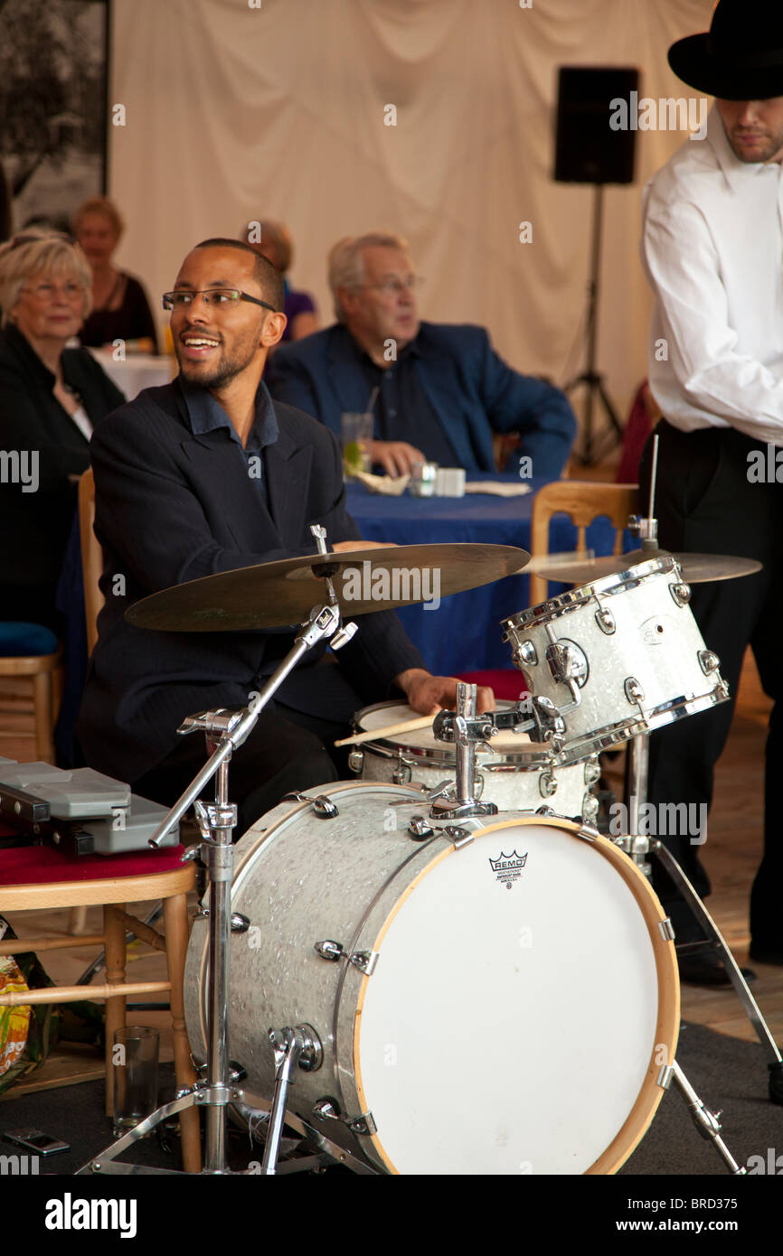 Drummer playing during The Mayor's Thames Festival ,St Katherine’s Dock ...