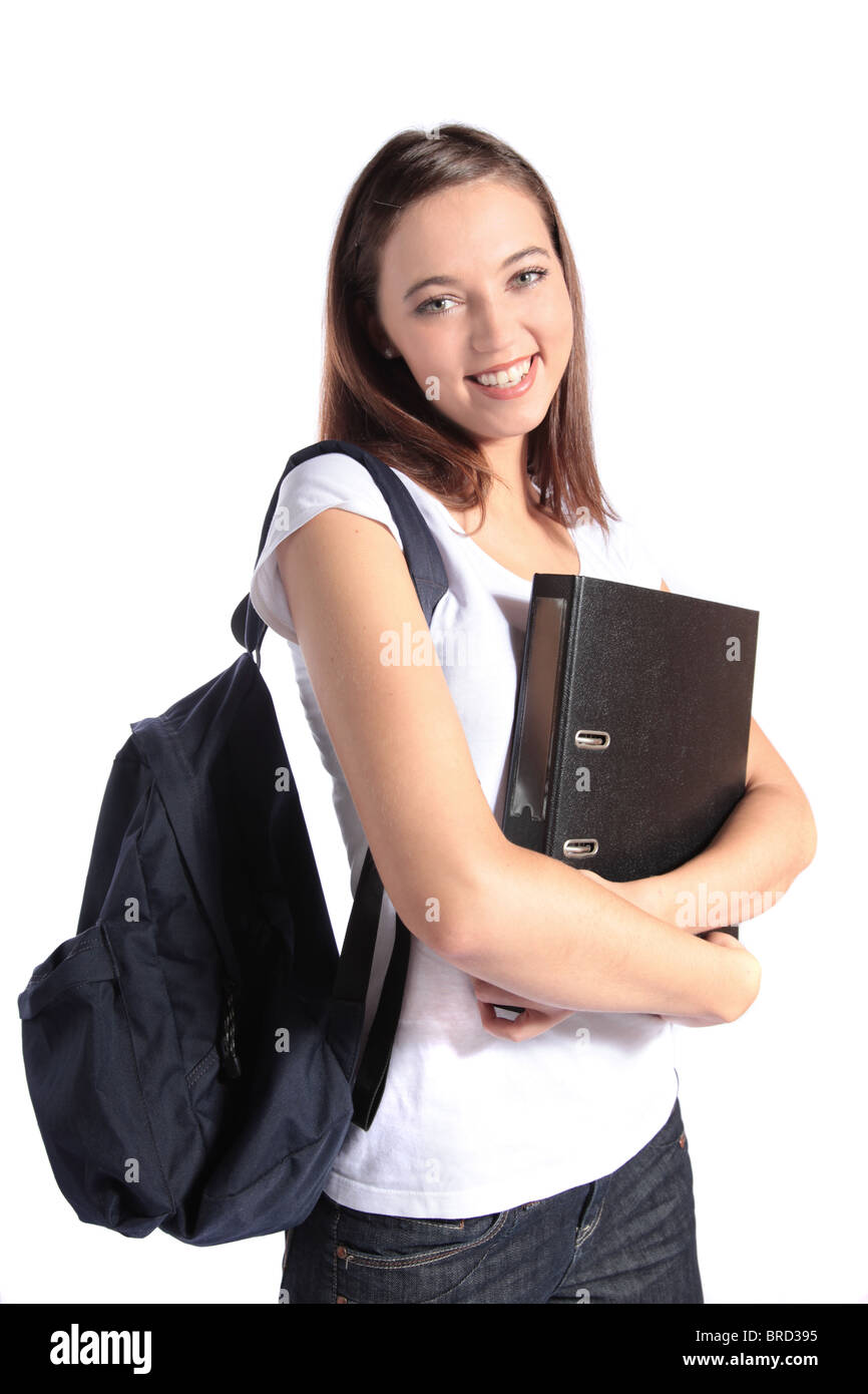 An attractive young student. All isolated on white background Stock ...