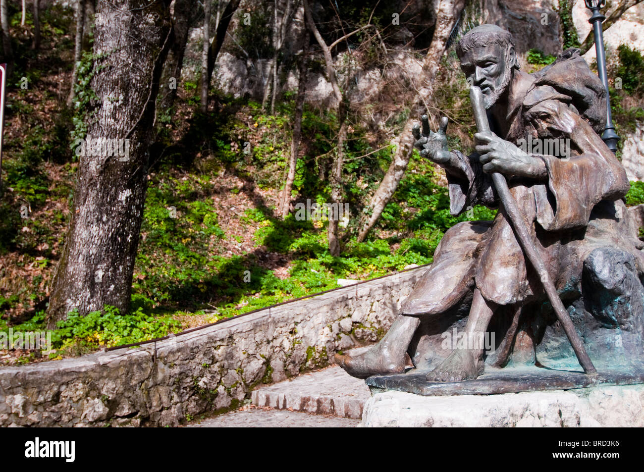 Statue of St. Francis, franciscan sanctuary of Greccio, Greccio, Rieti ...