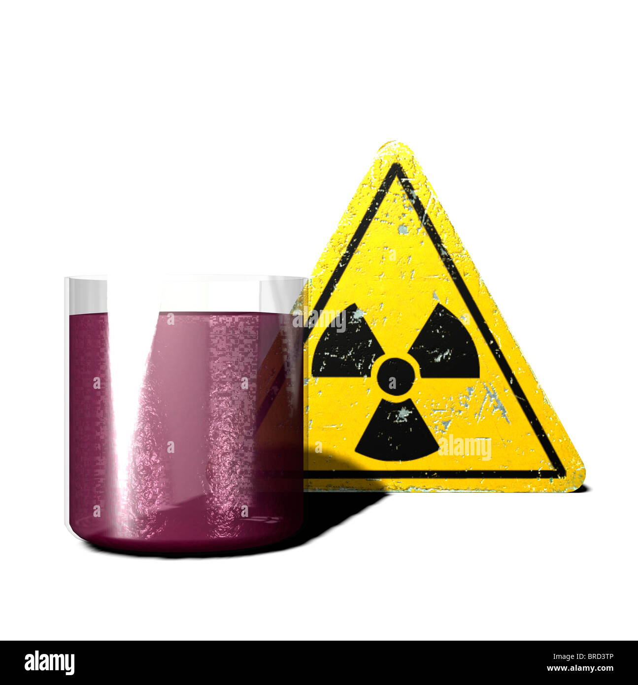 beaker and radioactive warning sign Stock Photo - Alamy