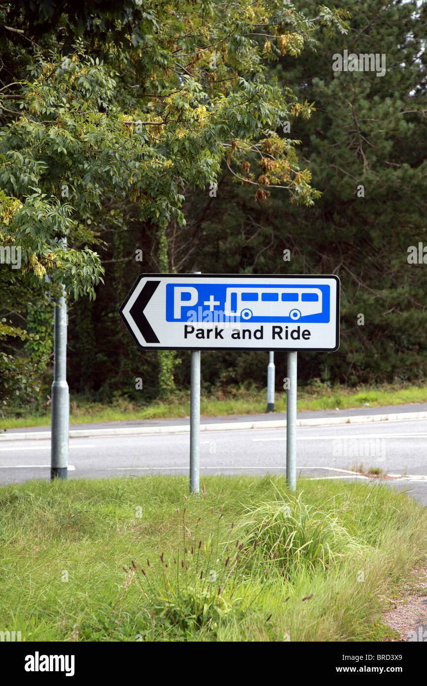 Park and Ride sign, near Truro, Cornwall Stock Photo - Alamy