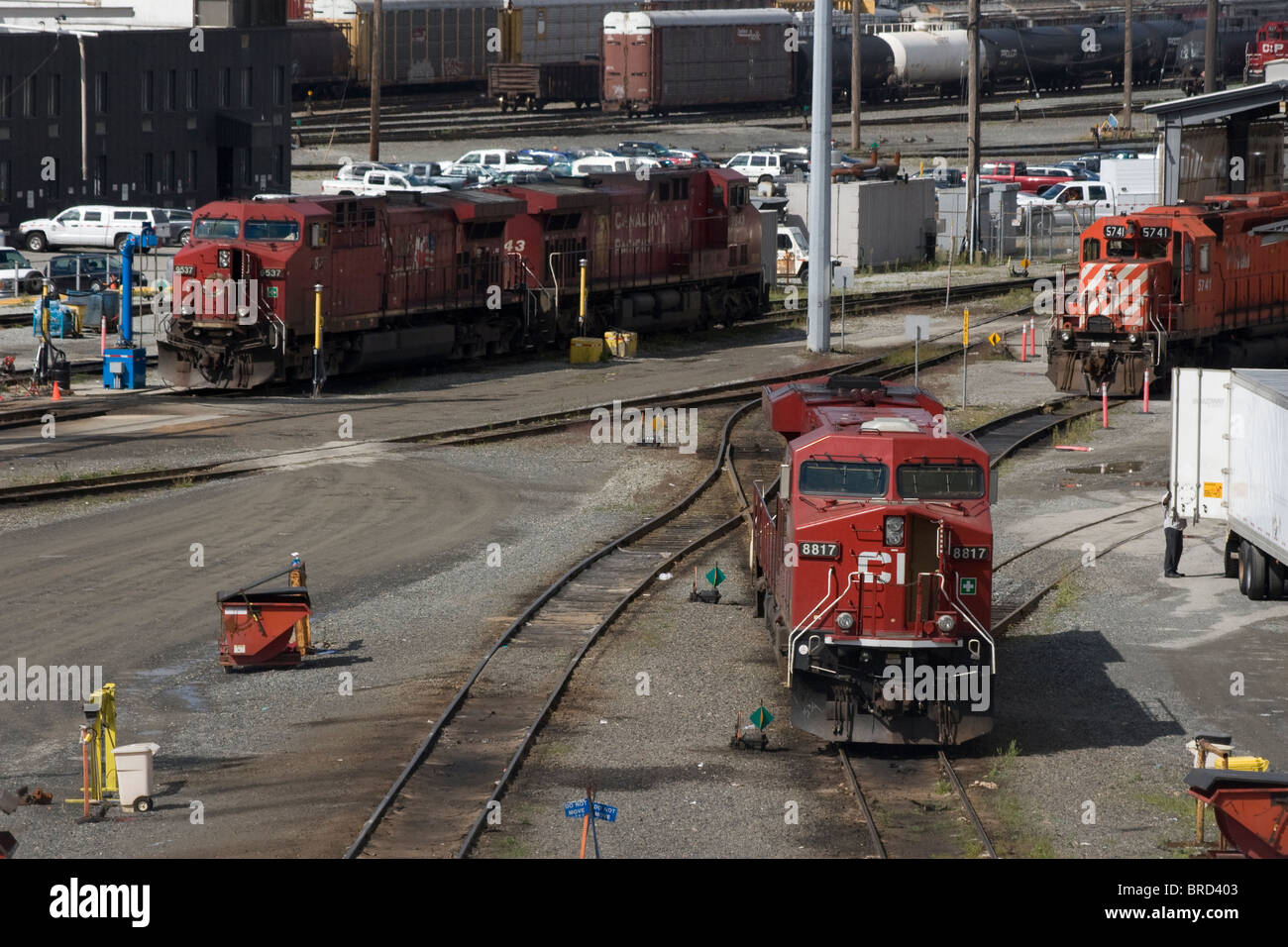 Canadian Pacific diesel locomotives in Canadian Pacific rail yard in ...