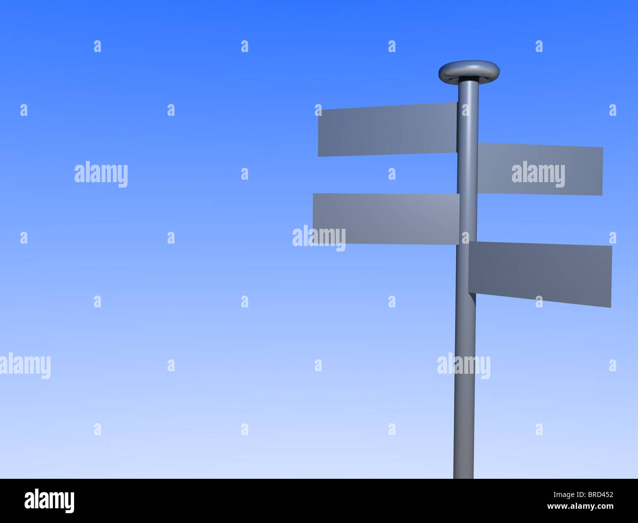 Stylized signpost with blank signs Stock Photo - Alamy