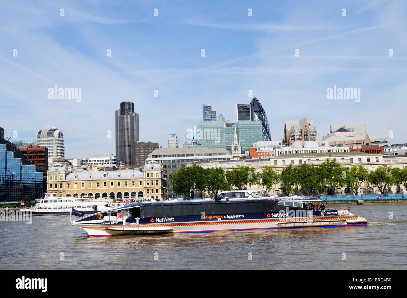 Thames clipper River Thames catamaran riverbus at London Bridge City ...
