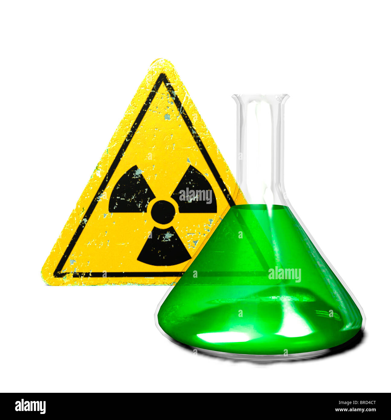 flask and radioactive warning sign Stock Photo - Alamy