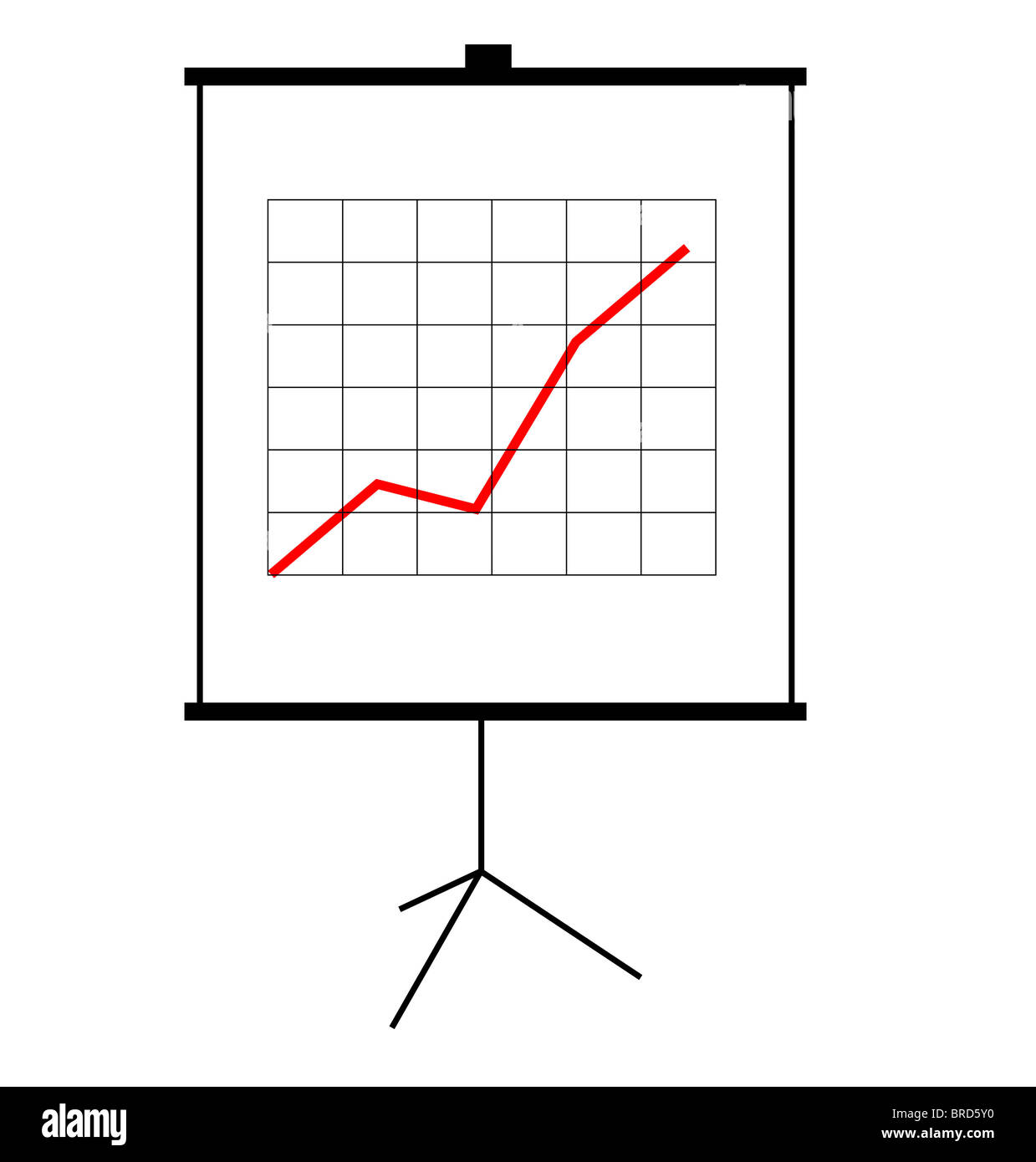 A flip chart showing a positive diagram. All on white background Stock ...