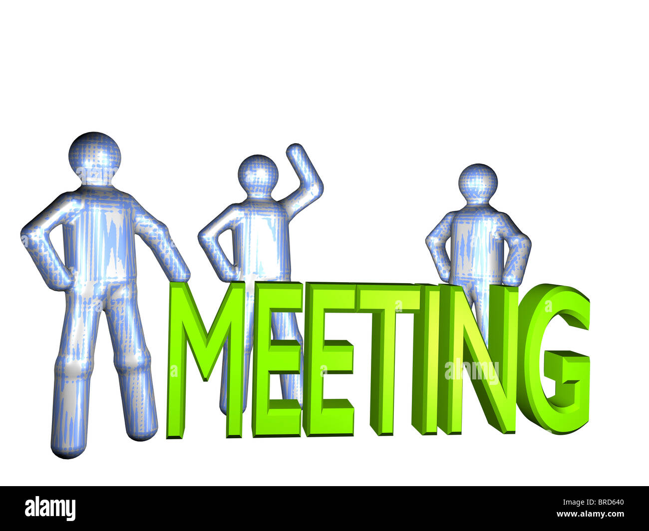 Several stylized person standing next to a lettering that forms the ...