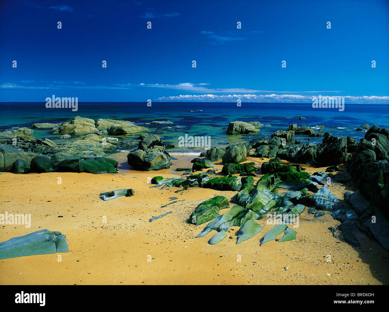 Kinnagoe Bay, Inishowen Peninsula, Co Donegal, Scotland Visible In The ...