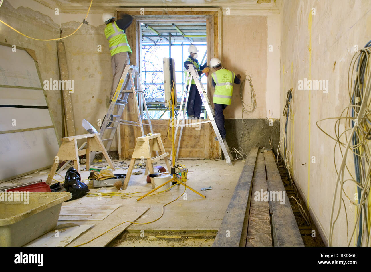 Work in progress on building site Stock Photo - Alamy