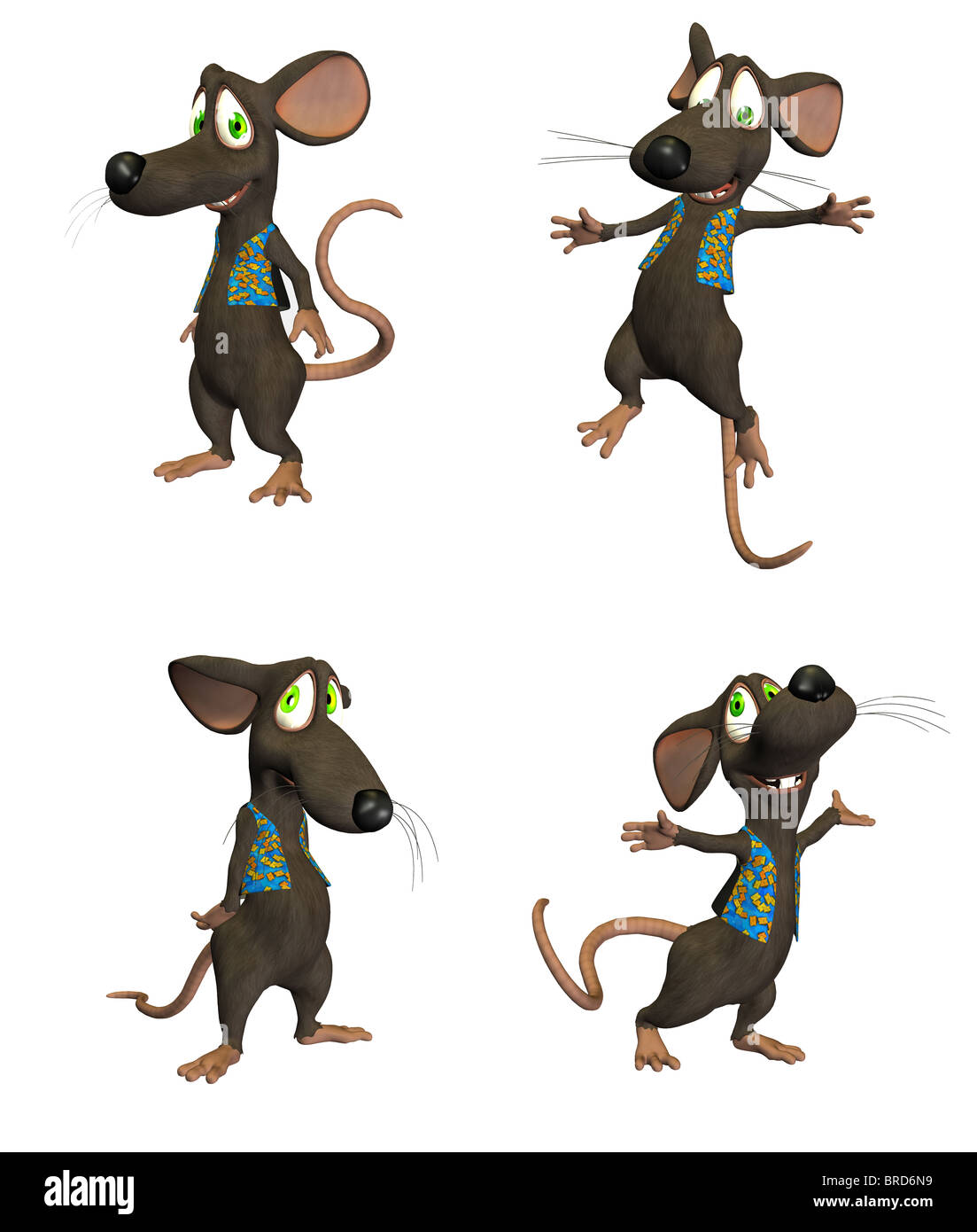 Illustration of Cartoon Mouse in a pack with four (4) different poses ...