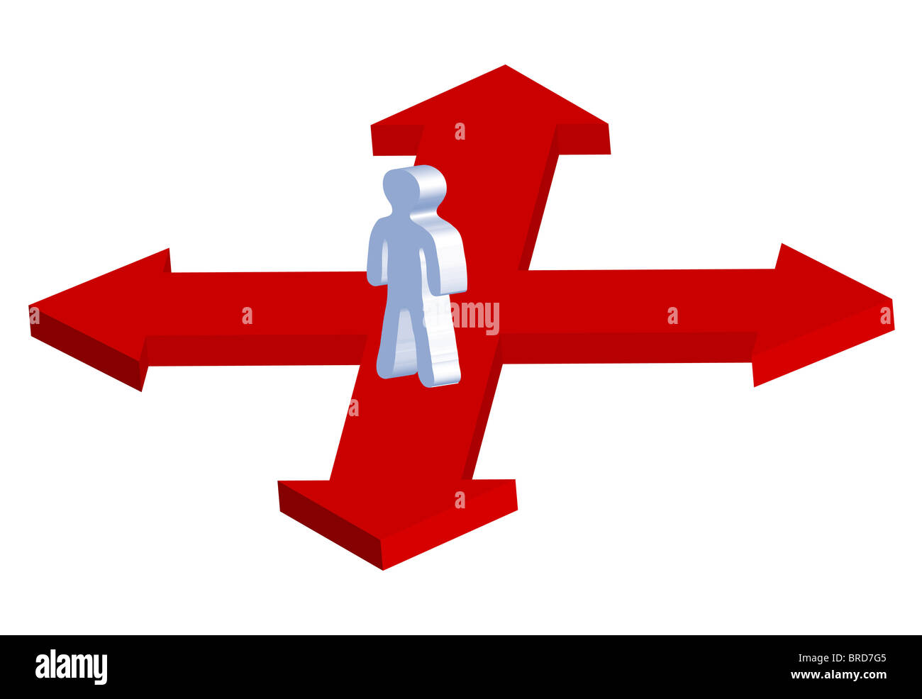 Stylized person has to choose the direction Stock Photo - Alamy