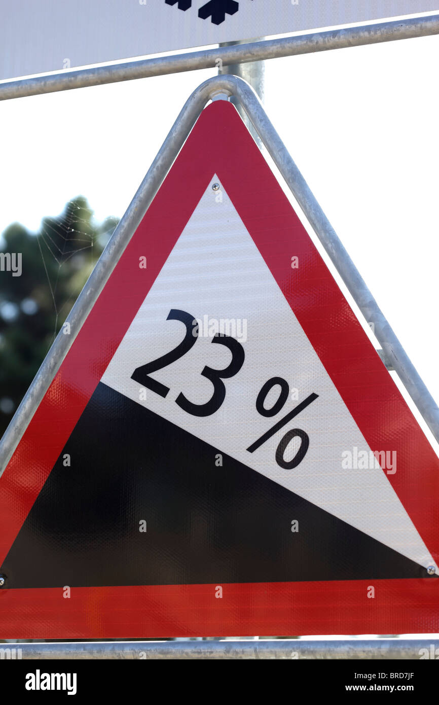 23 percent grade road sign Charles Lupica Stock Photo - Alamy