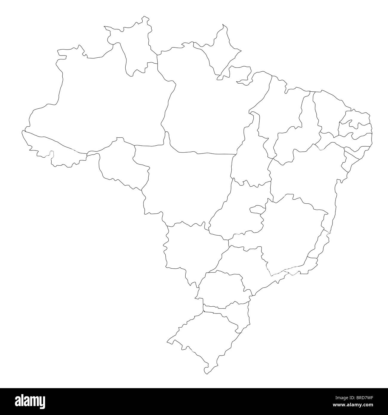 A stylized blank map of Brazil. All isolated on white background Stock ...
