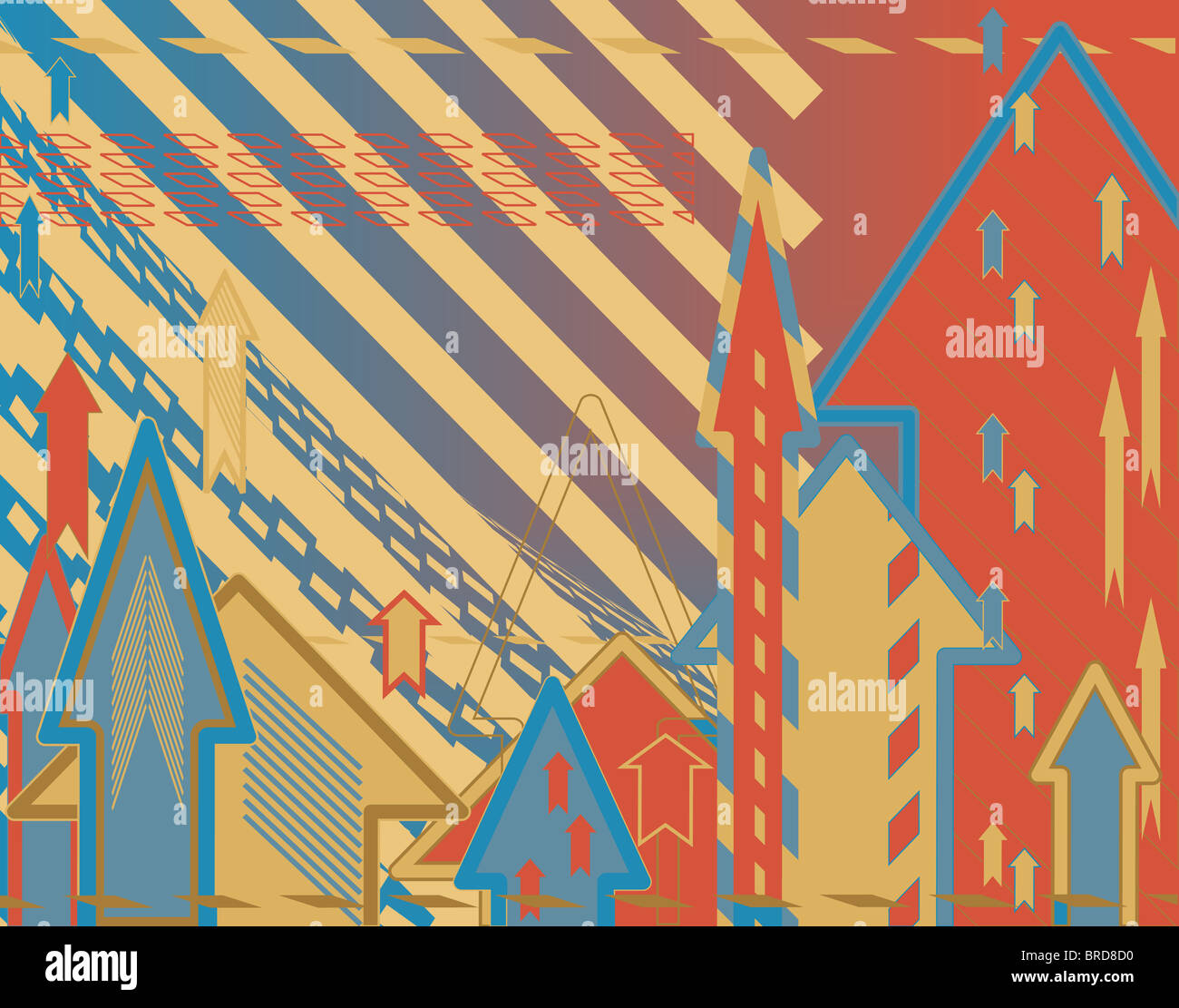 Illustrated abstract background design of arrows Stock Photo - Alamy