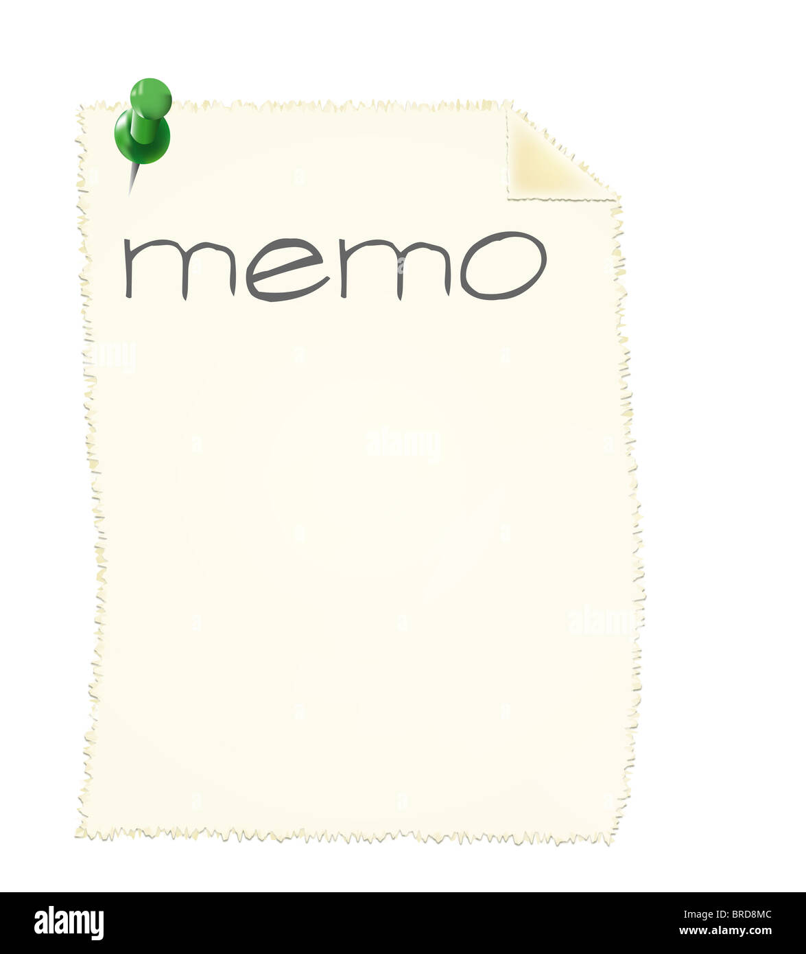 A stylized memo paper slip. All on white background Stock Photo - Alamy