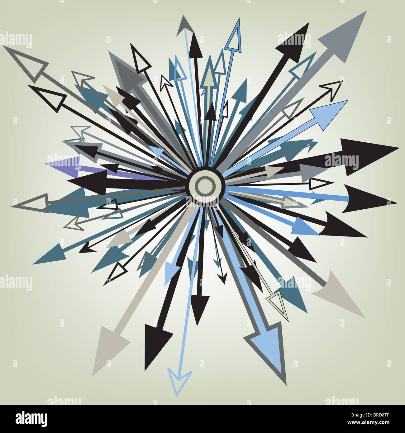 Abstract illustrated design element of arrows Stock Photo - Alamy