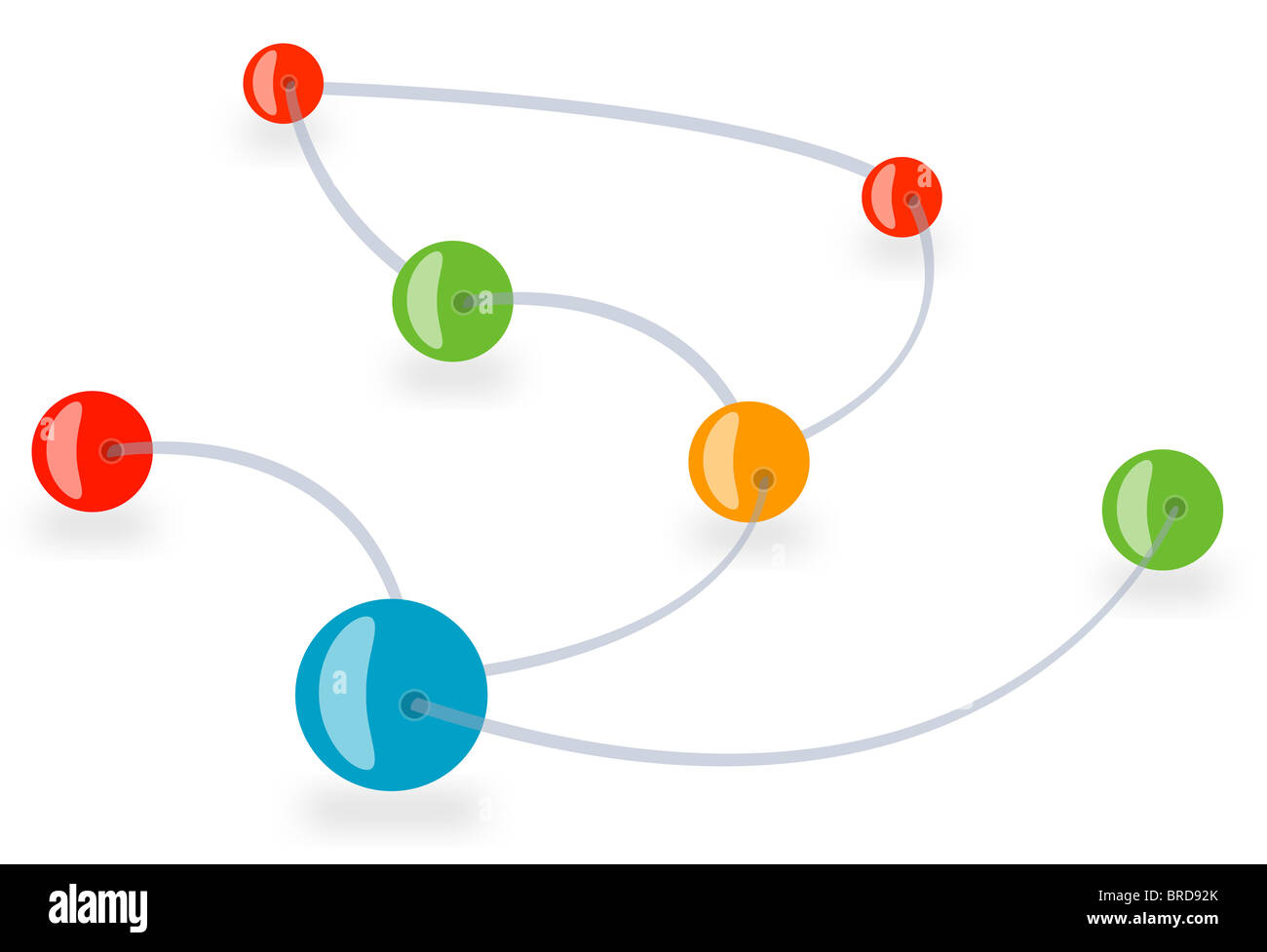 Several balls in different tones connected to each other. All isolated ...