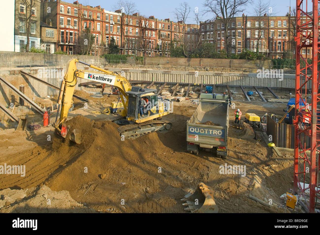 Diggers on building site Stock Photo - Alamy