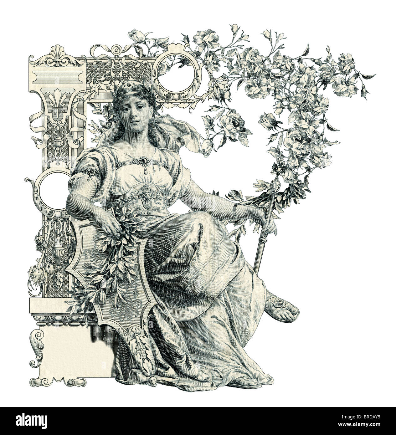 Luxuriously illustrated old capital letter P Stock Photo - Alamy