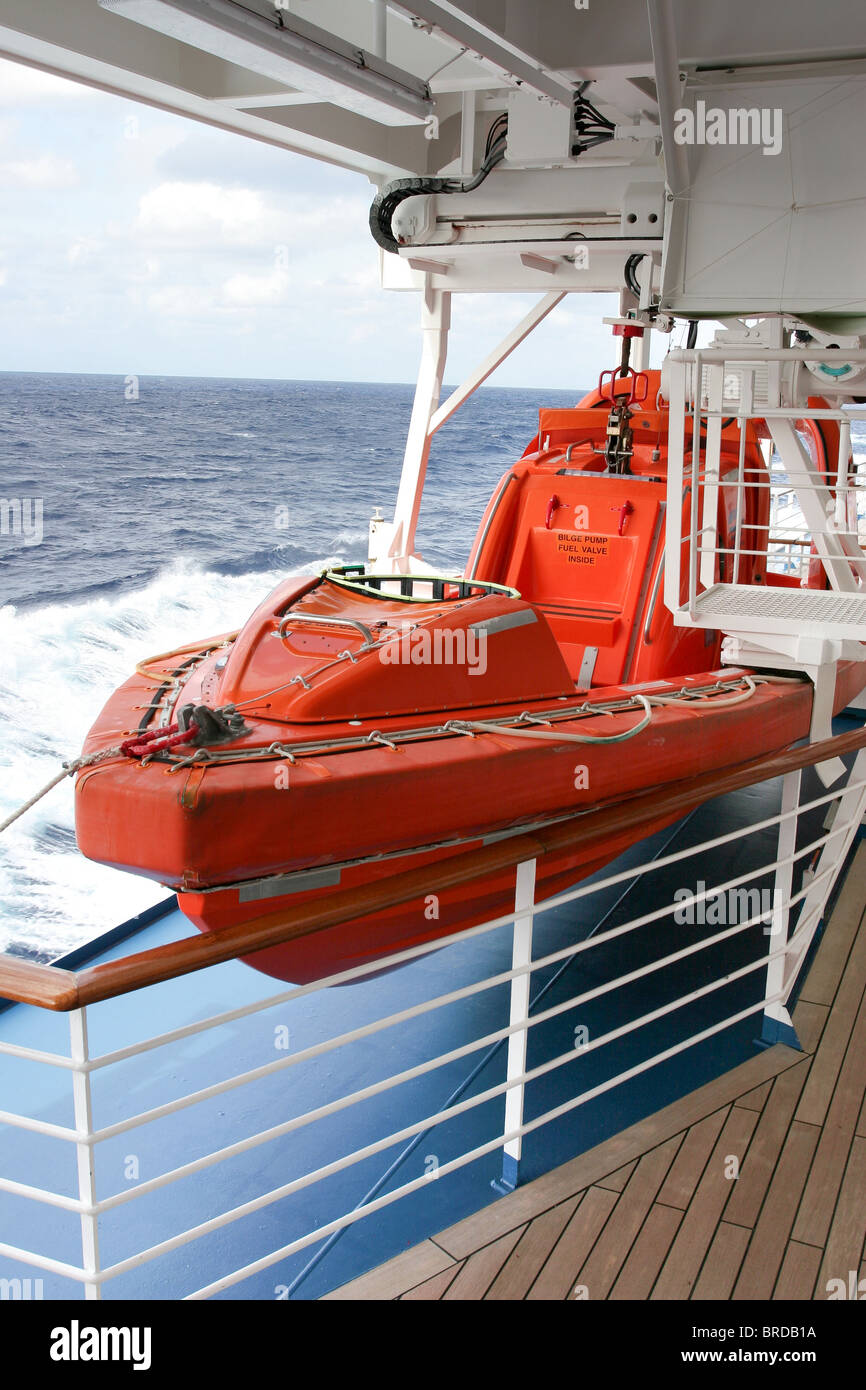 High speed rescue craft stowed securely on the passenger ship "Island ...