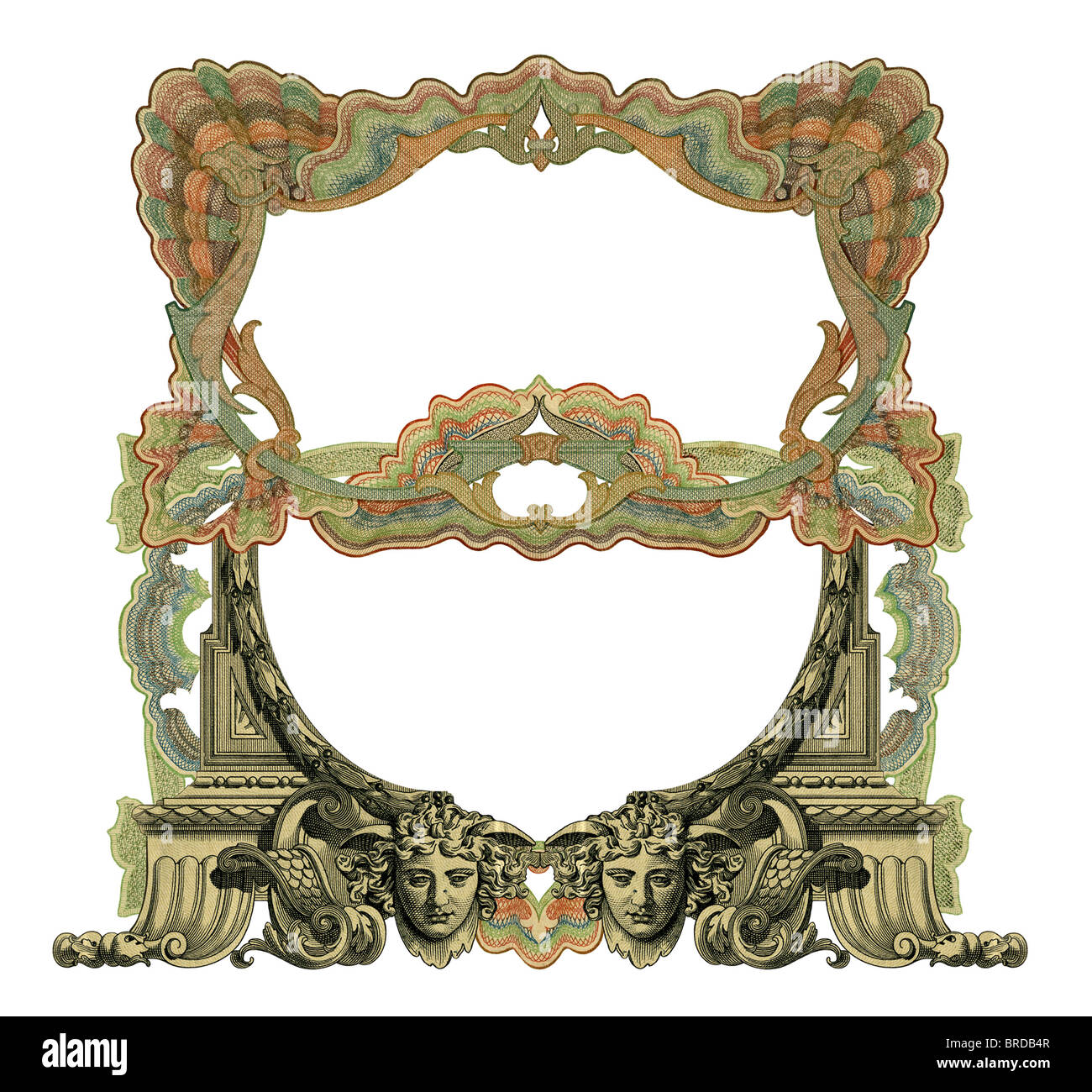 Luxuriously illustrated old colored victorian frame Stock Photo - Alamy
